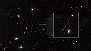 Hubble photographs stellar trail of runaway black hole | ESA/Hubble